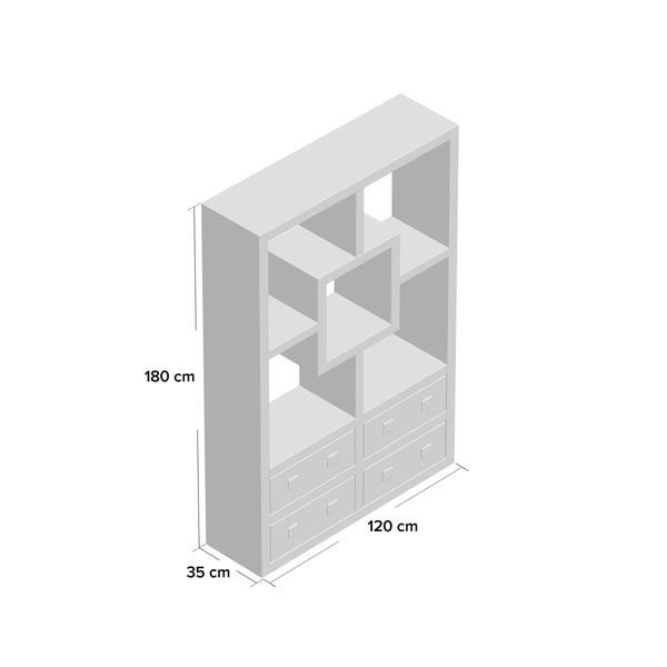 Union Rustic Quinton 180cm H x 120cm W Solid Wood Standard Bookcase & Reviews | Wayfair.co.uk